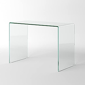Neos Modern Furniture CD008-N Rectangular Shaped PC Laptop Workstation Table for Home Office, Clear