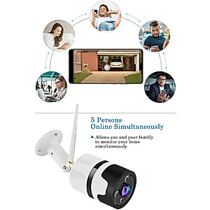 YZY TECH 1080P WiFi Camera, Outdoor IP66 Waterproof, Motion Human Absence Smoke Alarm Detection, Night Vision,180˚ Panorama Bullet Camera, Lens 2.3mm (C63S)