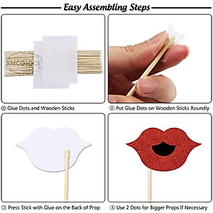 Glitter Christmas Photo Booth Props Kit - 25 Count Large Photography Party Decorations Gifts, Fun Santa Elfie Selfie Posing Signs DIY Craft Backdrop Accessories for Birthday New Year Holiday