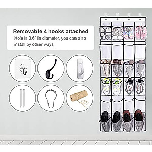 MISSLO 30 Large Pockets Dual Sided Hanging Shoe Organizer for Closet and 24 Large Mesh Pockets Door Shoe Organizer