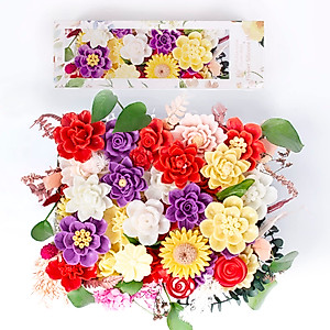 HOMYCOCO Flower Silicone Mold, 8PCS Candle Molds for Candle Making,3D Resin Mold Wax Candle Soap Silicone Mold