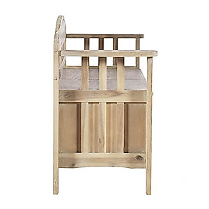 Linon Natural Washed Storage Frankie Bench, Seat Height of 18"