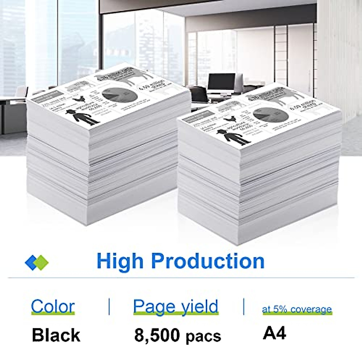 TN-650 Black High Yield Toner Cartridge (1-Pack) VASEINK Compatible Replacement for Brother TN650 Toner DCP-8060 8065DN HL-5240 5250DN MFC-8370 8460N Printer