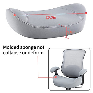 LONGBOSS Office Chair Ergonomic Desk Chair Mesh Computer Chair Height Adjusting Arm Waist Support Function -Grey