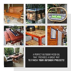 Real Milk Paint, Wood Finish for Outdoor Furniture 32 oz Outdoor Defense Oil, Sealer, Protector with Tung Oil for Finishing Fence, Deck, Cedar Garden Bed