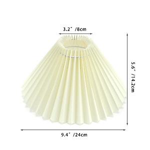 Tighall E27 Fabric Lampshade Cloth Lamp Shade Pleated Light Cover Bedside Desktop Lamp Cover Chandelier Protector for Pendant Light Decor (Beige)
