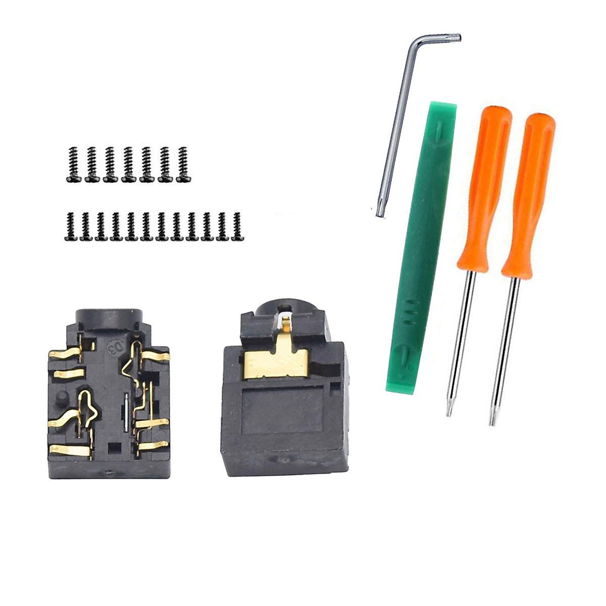 Onyehn 2-pack Replacement Headphone Jack Plug Port 3.5mm Headset Connector Port Socket for XBOX ONE ELITE Controller Model 1698 Replace+ T6 T8 Screwdrivers For XBOX ONE Wireless Controller Repair Part