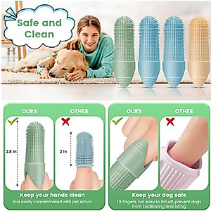 WallaSababa - Dog Toothbrush 4-Pack, 360º Dog Tooth Brushing Kit, Cat & Dog Finger Toothbrush for Small & Large Pets, Dog Teeth Cleaning Kit, Dental Care for Pets, Dog Toothpaste Not Included