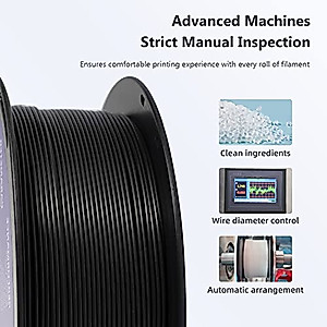 NAGA PLA Plus(PLA+) Filament 1.75mm, Strong Toughness Black PLA 1kg Spool(2.2lbs), PLA Pro 3D Printer Filament, Dimensional Accuracy +/- 0.02 mm, Fit Most FDM Printer