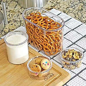 Southern Homewares Nestable Stackable Food Storage Containers Set of Four Perfect Pantry Organizer Solution Plastic Food Bins