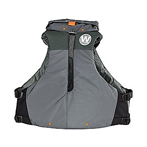 Wilderness Systems Fisher Kayaking Life Jacket | Easy Access Zippered Pockets Zippered Pockets | USCG Approved PFD - UL Type 5 Paddle Sports Life Vest | Large/X-Large, Gray (8070135)