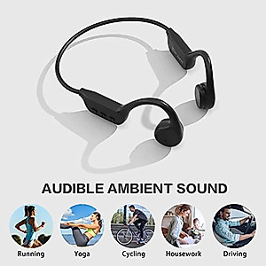 Bone Conduction Headphones, Open Ear Headphones Wireless Bluetooth 5.3, 32G Mp3 Player, Ip68 Waterproof Swimming Headphones, Built-In Mic, True Wireless Headphones For Sports, Running, Cycling, Black