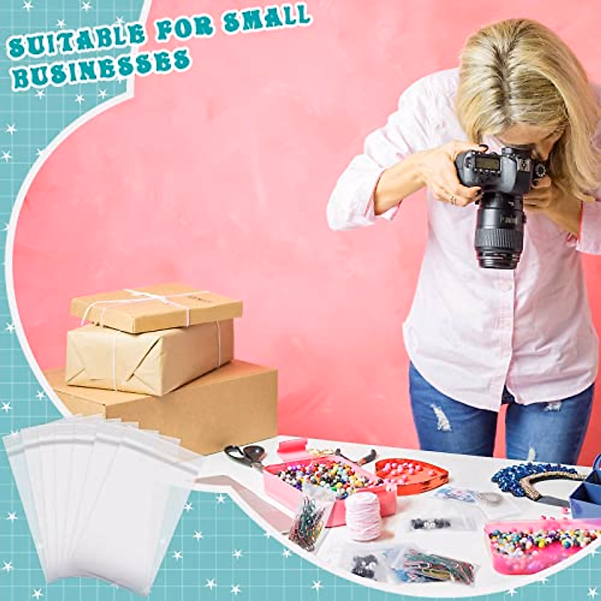 800 Pieces 4 Mil Zipper Poly Bags Plastic Clear Reclosable Zipper Bags 2 x 3 Inches Heavy Duty Small Plastic Bags for Jewelry Painting Electronic Components