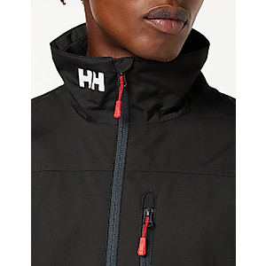 Helly Hansen Men's Crew Midlayer Fleece Lined Waterproof Windproof Rain Jacket, 990 Black, Large