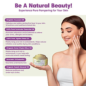 Gilly's Organics Sugar Scrub – Natural Scrubs with Lavender, Coconut, Avocado, Sweet Almond Oil – Gentle Exfoliating and Deeply Hydrating Body Scrub for Women and Men – 8oz Organic Sugar Scrub