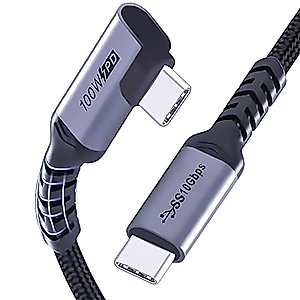 SUMPK USB C to USB C Charging Cable 3.1 Gen 2 [3.3ft 2 Pack], 100W USB C Cable 3.1 PD Fast Charging Cable E-Mark Chip SuperSpeed 10 Gbps 90 Degree 4K Monitor Video Output Data Cable for Google Pixel