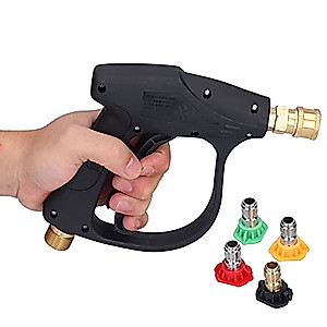 1/4in M22 High Pressure Washer Guns with 5 Nozzles Spray Hose Cleaner 3000PSI for Household