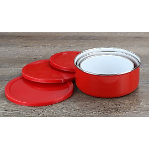 Reston Lloyd 6 Piece Enamel on Steel Bowl Set, Small, Red