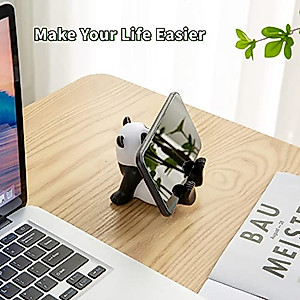Stellar Panda Kawaii Phone Stand for Desk,Adjustable Compatible with Smartphones and Tablets,Cute Panda Smartphone Stand,Kawaii Room Decor Aesthetic (White)
