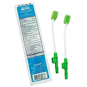 Toothette® Oral Care Single Use Suction Swab System with Perox-A-Mint Solution - Each (1 System) / Case of 100 Systems