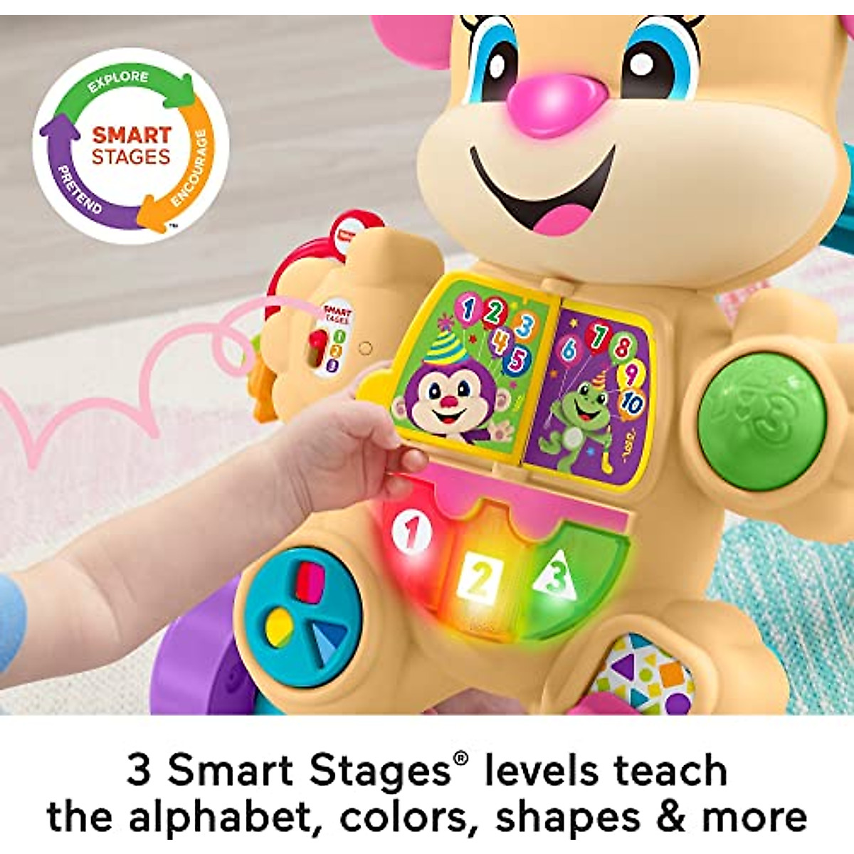 Fisher-Price Laugh & Learn Baby & Toddler Toy Smart Stages Learn With Sis Walker, Educational Music Lights And Activities