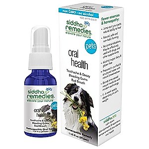 Siddha Remedies Oral Health for Pets | Cat Dog Oral Care for Toothache Decay | Breath Spray for Bad Breath, Healthy Gums Dogs Tooth Care | 100% Natural Homeopathic Remedy Cell Salts Flower Essences