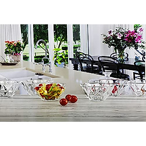 Circleware Living Spaces Set of Glass Bowls, Set of 6, Glassware for Fruits, Salad, Punch, Beverage, Ice Cream, Dessert, Food and Best Décor Gifts, 8oz, Clear