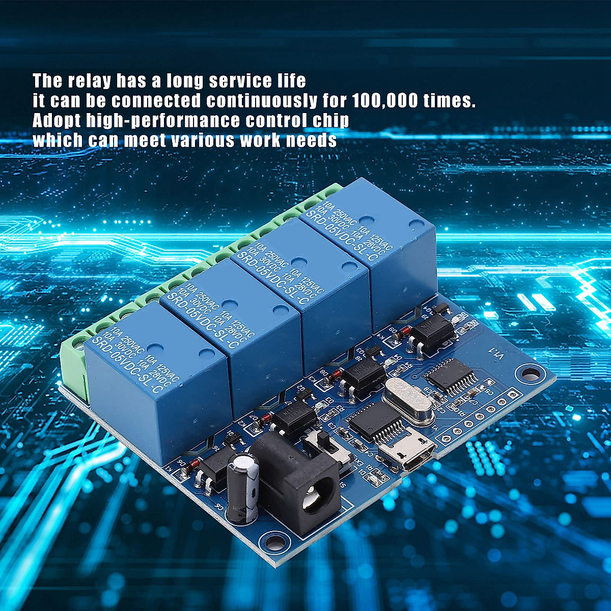 RANNYY USB Relay Module,DC5V 4 Channel Relay Module USB Computer Control Relay Switch High Performance Chip LCUS-4