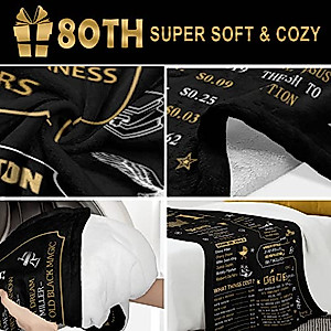 Neuturs 80th Birthday Gifts for Women Men Blanket, Happy 80th Birthday Decorations for Women Men, Best 80th Birthday Gifts for 80 Year Old Woman, 1943 80 Year Old Birthday Gifts Throw Blanket 50"x60"