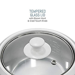 Maxi-Matic Elite Gourmet ERC-003ST Electric Rice Cooker & Steamer w/Automatic Keep Warm Makes Soups, Stews, Grains, Cereals, 6 Cooked (3 Cups Uncooked), 6 Cups Cups), White