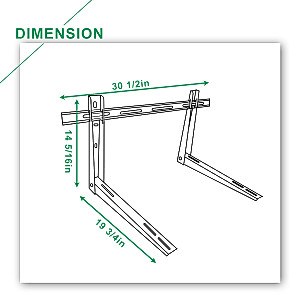 Forestchill Mini Split Wall Mounting Bracket with Cross Bar, Universal Fit Ductless Mini-Split Air Conditioner Heat Pump Systems, Support up to 330 lbs, 9000-18000 BTU Condenser