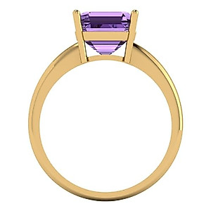 Clara Pucci 2.5 ct Asscher Cut Solitaire Simulated Alexandrite Engagement Bridal Promise Anniversary Ring 18K Yellow Gold Size 3.5