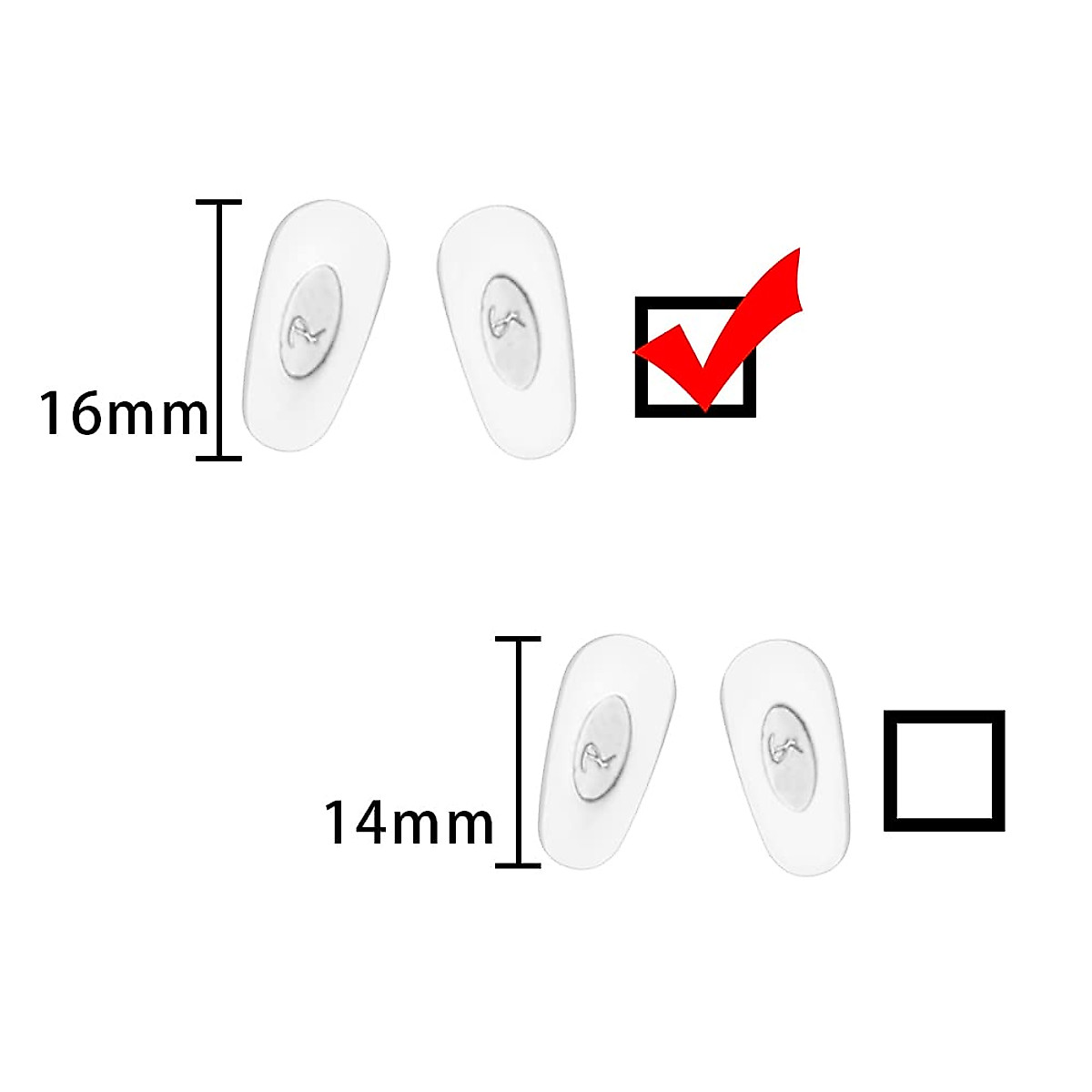 HiCycle2 Replacement Push-in Nose Pads for RayBan RB6335 RB3549 RB4071 RB6336 RB7140 RB8415 Sunglasses Eyglasses Repair-Kits (Silver)