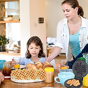 KS Shamrock Shaped Mini Waffle Maker Home Kitchen Restaurant Party Favor Cookware for St Patricks Day Waffles On the Go Breakfast Dessert Snack Easy to Clean Cooker, 1 count with CUSTOM KS Luggage Tag