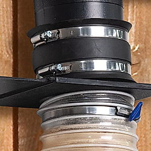 POWERTEC 70148V 2-1/2 Inch Dust Control Flex Cuff with Steel Hose Clamps, Hose Connector Rubber Cuff Coupler for Woodworking Dust Collection Fittings, Dust Collector Accessories & Machinery, 1pk