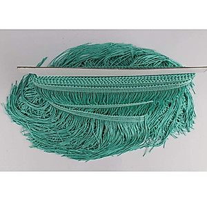 Heartwish268 Fringe Trim Lace Polyerter Fibre Tassel 6inch Wide 10 Yards Long for Clothes Accessories Latin Wedding Dress DIY Lamp Shade Decoration Black White Red(Pea Green)