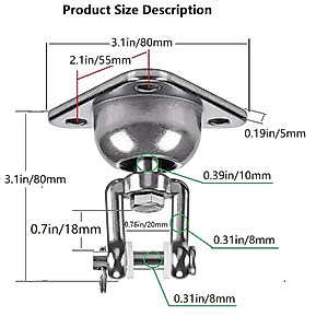 ZGCY Heavy Duty, Stainless Steel Swing Hanger of Round Shape 360° Rotation +30° Swing, Gym Hanging sandbags, Yoga, air Dance, Rotating Tires, Rotating Pendulum Hanging Items