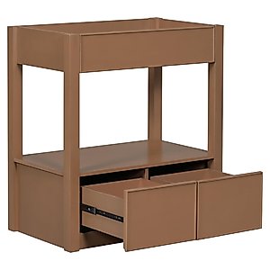Lunanniu 30" Bathroom Vanity Without Sink, Freestanding Bathroom Vanity Cabinet No Sink 2 Drawer, Open Shelf Modern Design Brown