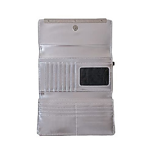 Steve Madden LOGOBAR TRIFOLD Wallet Wristlet (BLK/BLK)