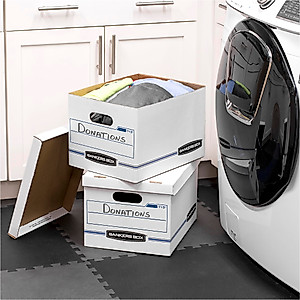 Bankers Box 0071302 STOR/File Storage Boxes, Standard Set-Up, Lift-Off Lid, Letter/Legal, Pack of 20, White