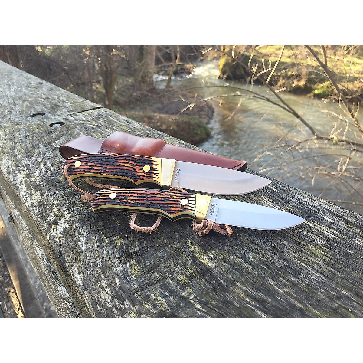 Uncle Henry PH1N Pro Hunter 8.1in 7Cr17MoV High Carbon S.S. Full Tang Fixed Blade Knife with 3.6in Blade and Staglon Handle for Outdoor, Hunting and Camping