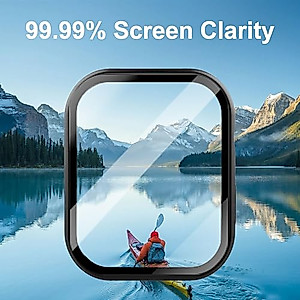 Smiling 2 pack Case Built in Tempered Glass Screen Protector Compatible with Apple Watch Series 9 (2023)/Series 8 /Series 7 45mm, Hard PC Case with Screen Protector Overall Protective Cover-Matt Black