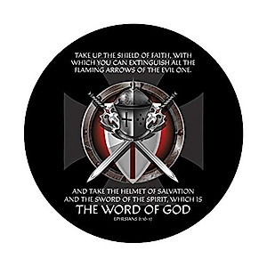 Christian Bible Verse Gifts Men Husband Him Cross Armor God PopSockets Swappable PopGrip