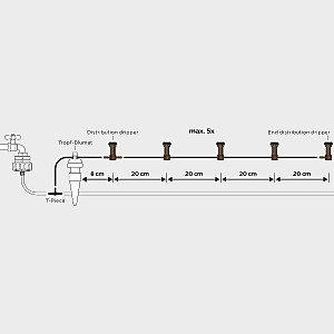 Blumat 50 Distributor Drippers with 10 End Pieces to Attach to Watering System Parts | Water Evenly Garden, Balcony Plants (50 Pieces, 10 End Pieces)