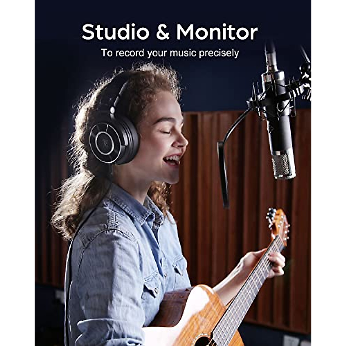 OneOdio Monitor 60 Professional Studio Headphones - Recording Wired Over Ear Headphones, Hi-Res Audio, Soft Comfortable Earmuffs, 6.35mm (1/4") Adapter for Tracking Mixing DJ Mastering Broadcast