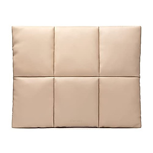 Comfyable Puffy Laptop Carrying Sleeve 13 Inch 14 Inch, Puffer Pillow Case for Women Compatible for MacBook Air M2 M1, MacBook Pro 13 Inch 14 Inch, 13 in 14 in PU Leather Cover, Beige
