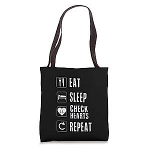 Cardiac Nurse EKG CVT Cath Lab Nursing Heart Beat Tech Tote Bag