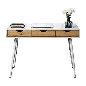 sogesfurniture Writing Computer Desk Modern with 3 Drawers, Makeup Vanity Table, Writing Study Desk for Home Office, Dressing Table