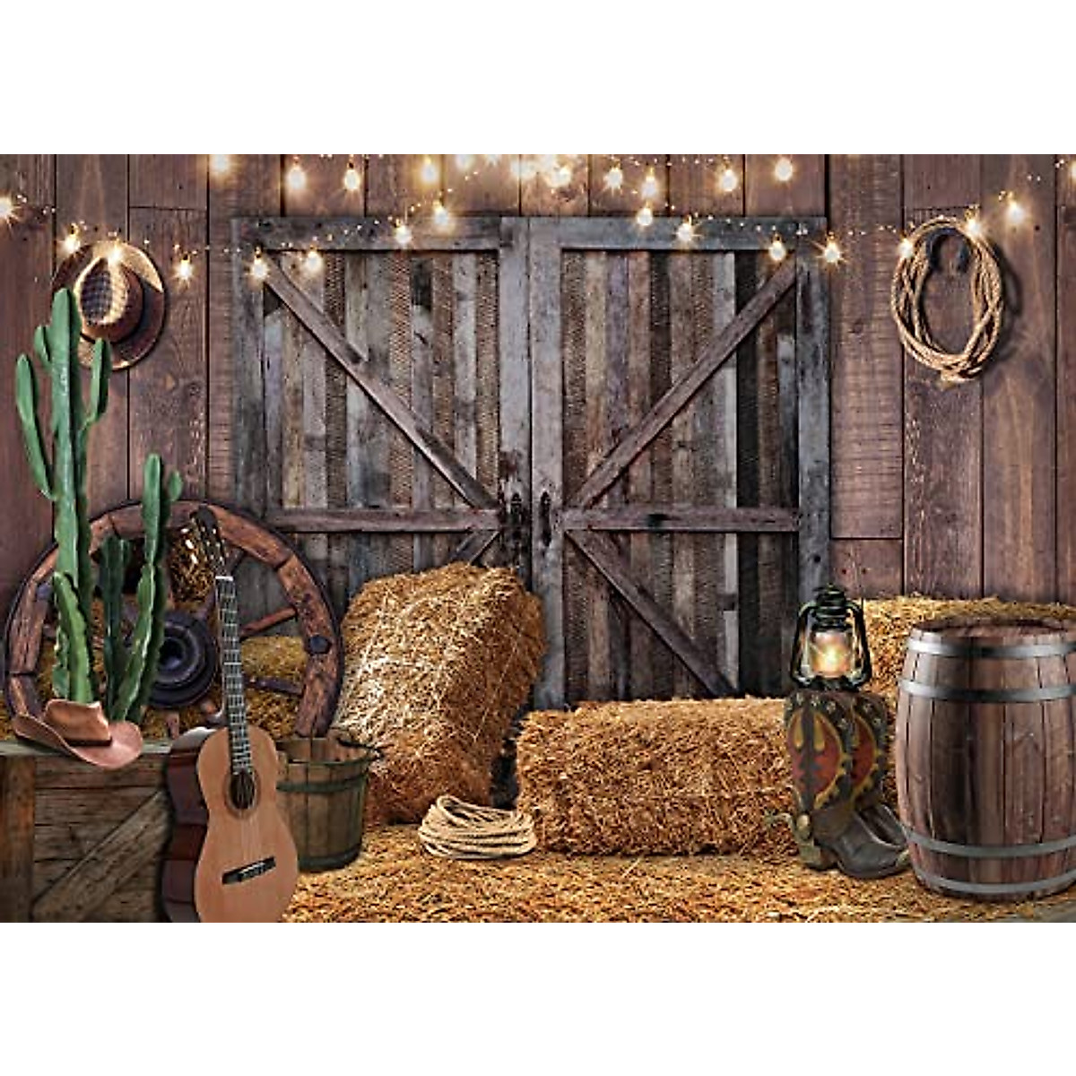 Western Cowboy Backdrop - 7x5ft Vintage Western Photo Background
