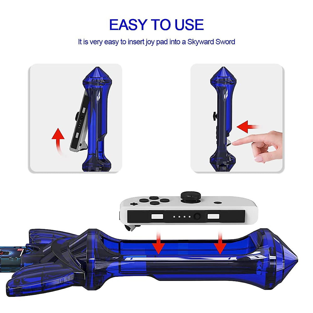 EJGAME Switch Sports Accessories,Game Sword Compatible with Switch Sports Chambara (Swordplay)/Legend of Zelda: Tears of the Kingdom/Skyward Sword HD,with 12 Game Card Slots(1 Pack)